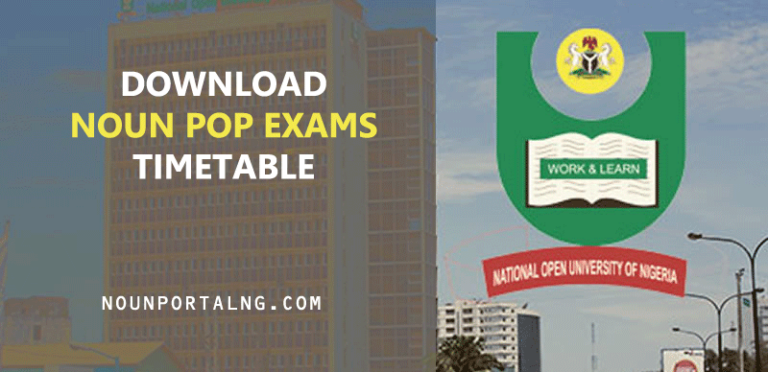 NOUN POP Exam Timetable 2019 First Semester Final Draft